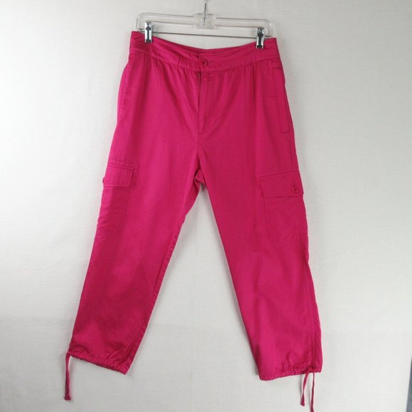 Lauren Ralph Lauren | Pants & Jumpsuits | Lauren Ralph Lauren Hot Pink Shantung Cargo Ankle Pant ...